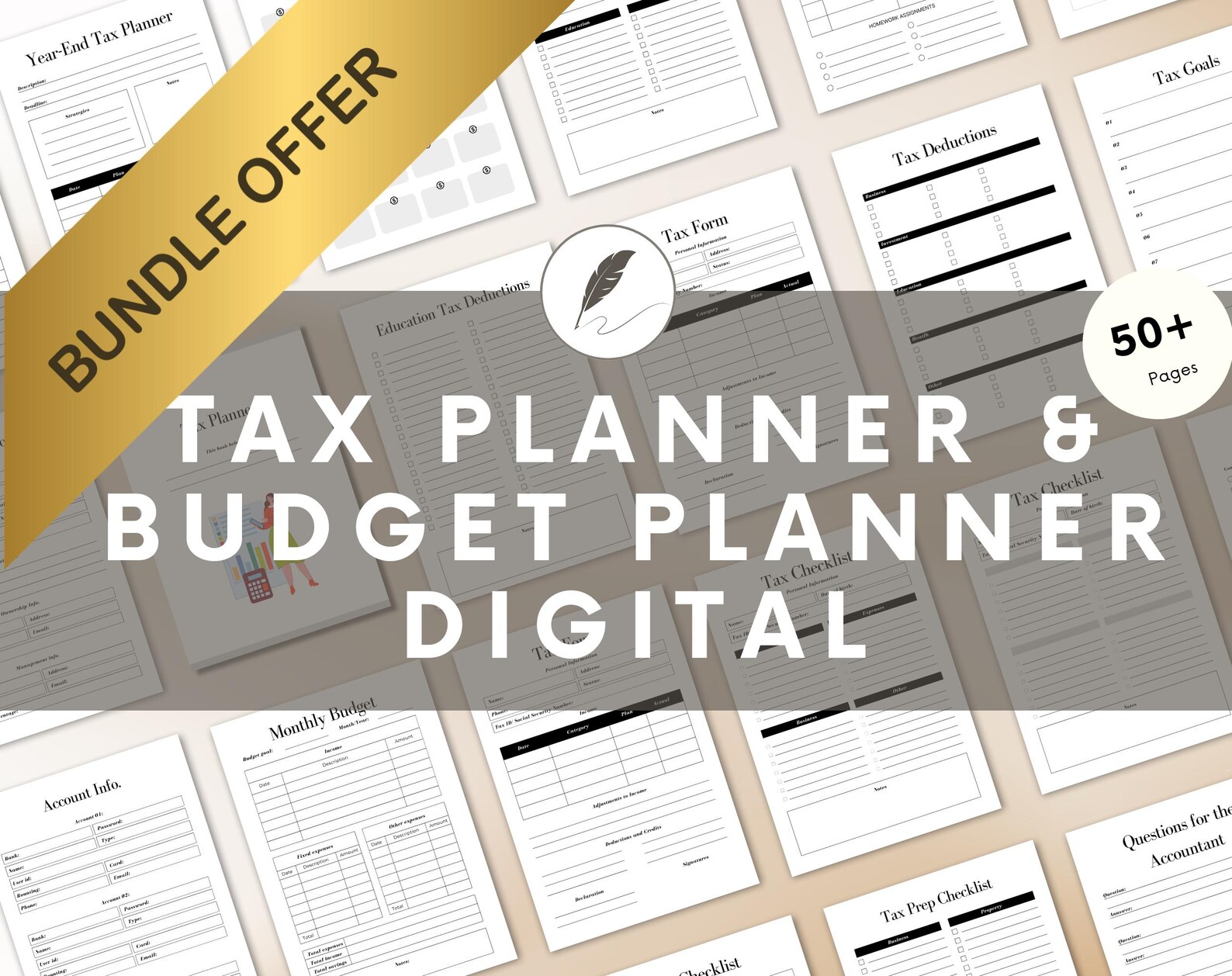 BUNDLE Tax Planner & Budget Planner | Financial Planner | Income and ...