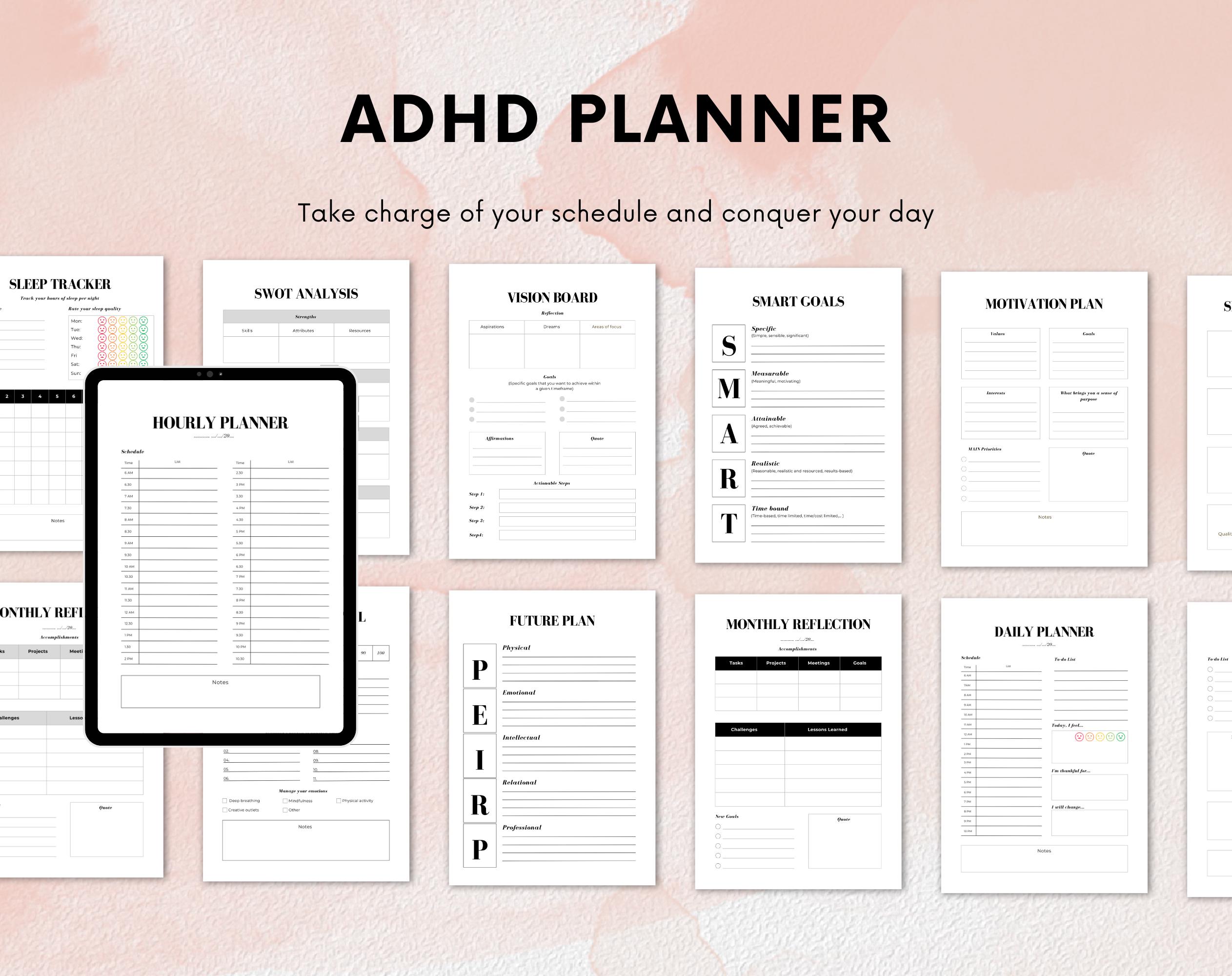 ADHD Daily Planner| ADHD Planner Adult | ADHD Planner Printable | Adhd ...