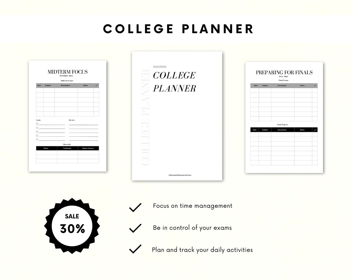 College Student Planner Printable | College Planner | College ...