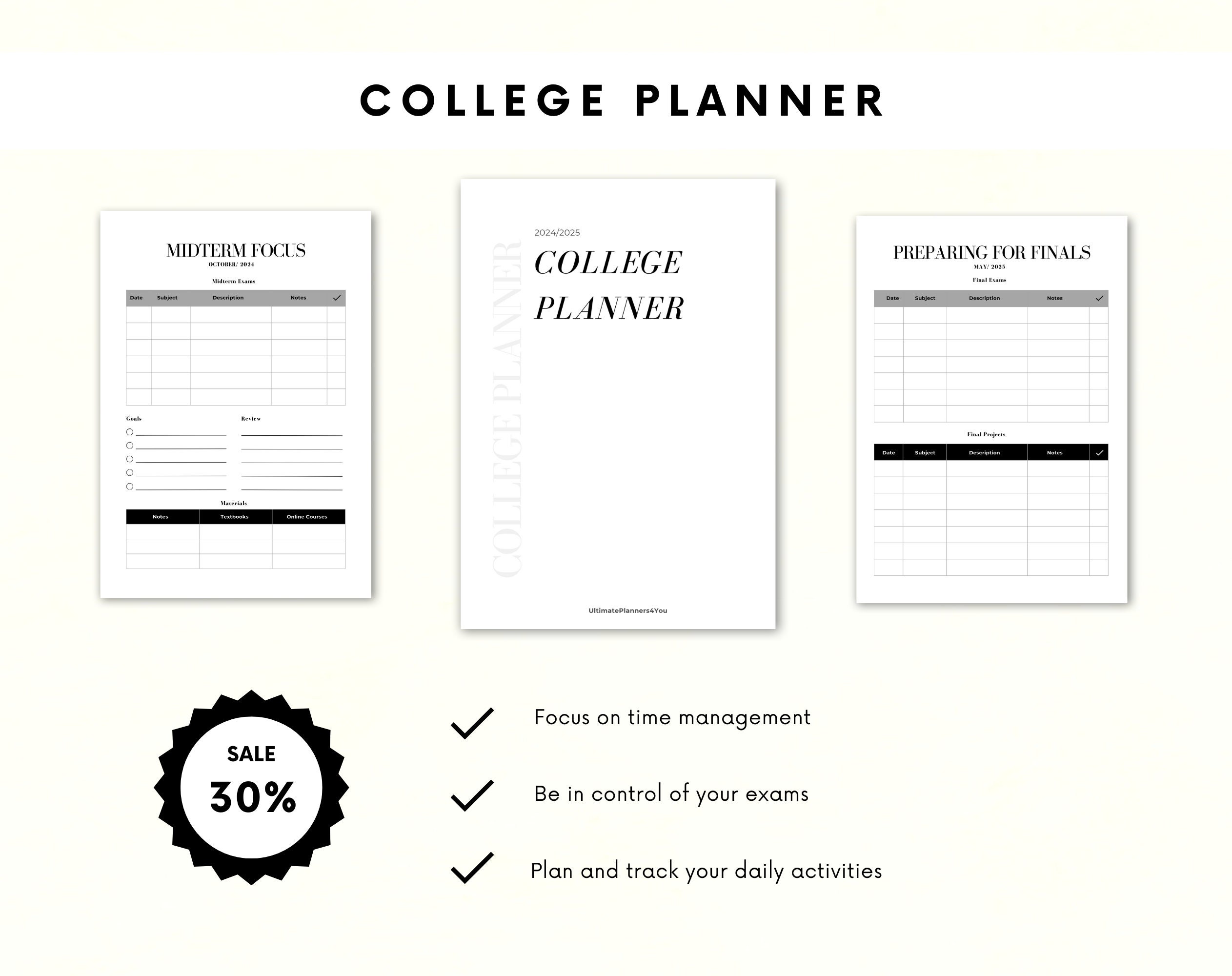College Student Planner Printable | College Planner | College ...