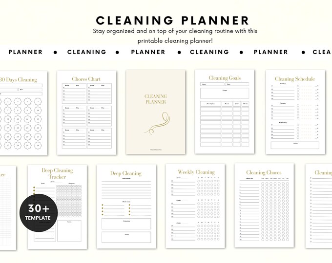 Printable Cleaning Planner | Cleaning Schedule | Cleaning Checklist ...
