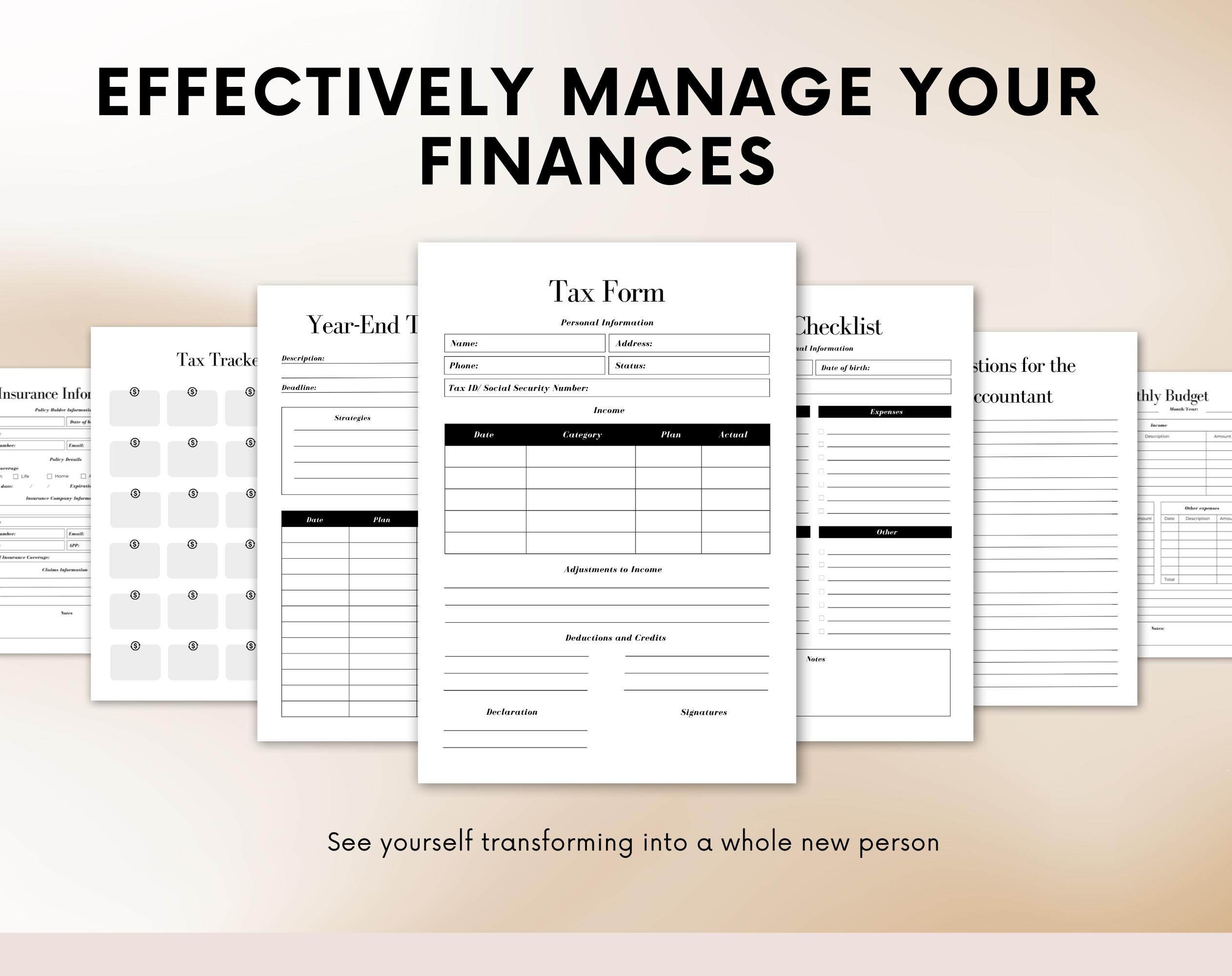 Personal Tax Planner | Tax Organizer | Financial Planner | Tax ...