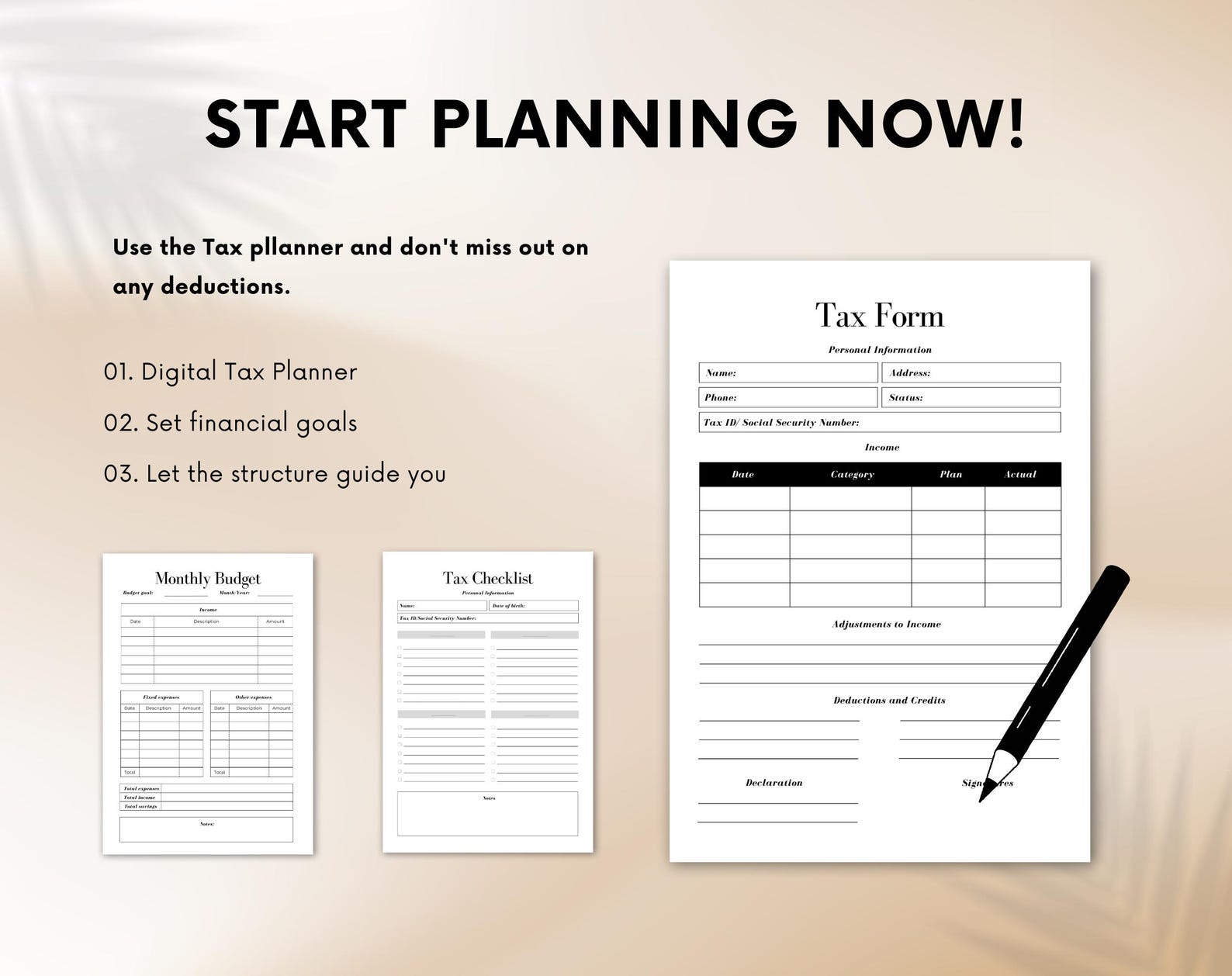 Personal Tax Planner | Tax Organizer | Financial Planner | Tax ...