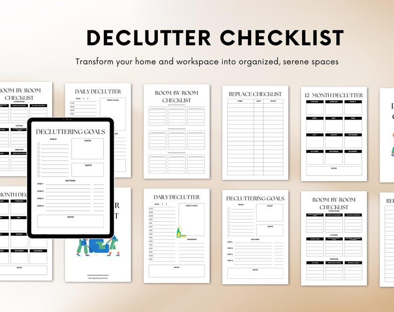Declutter Checklist | Home Management | Cleaning Checklist | Digital ...