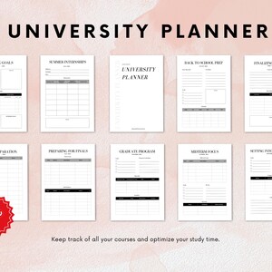 University Planner Printable Student Planner Printable Academic Planner ...