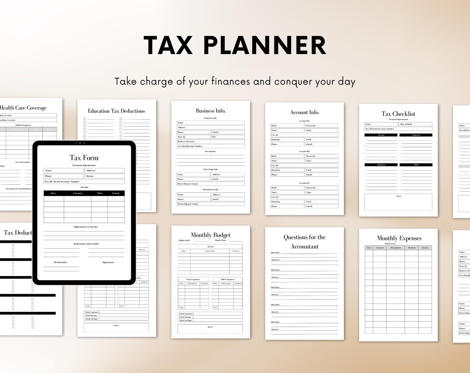Personal Tax Planner | Tax Organizer | Financial Planner | Tax ...