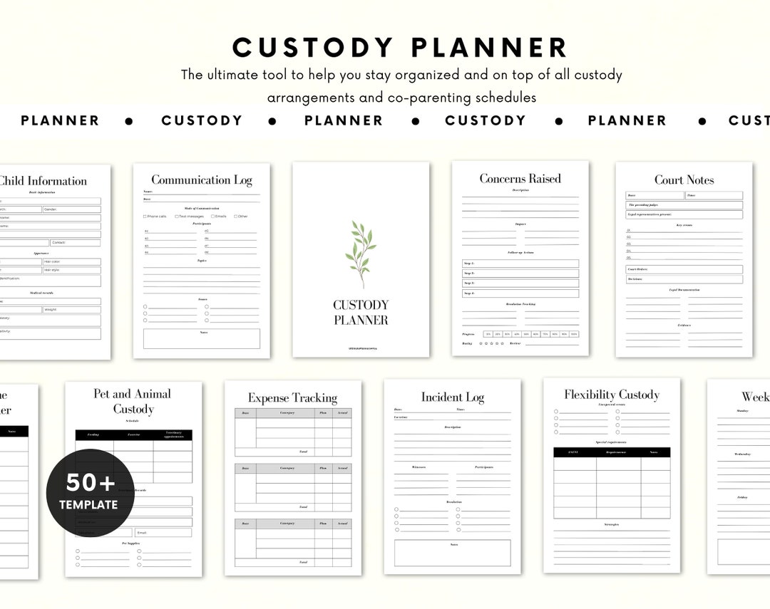 Child Custody Planner Printable Coparenting Planner Custody Planner ...