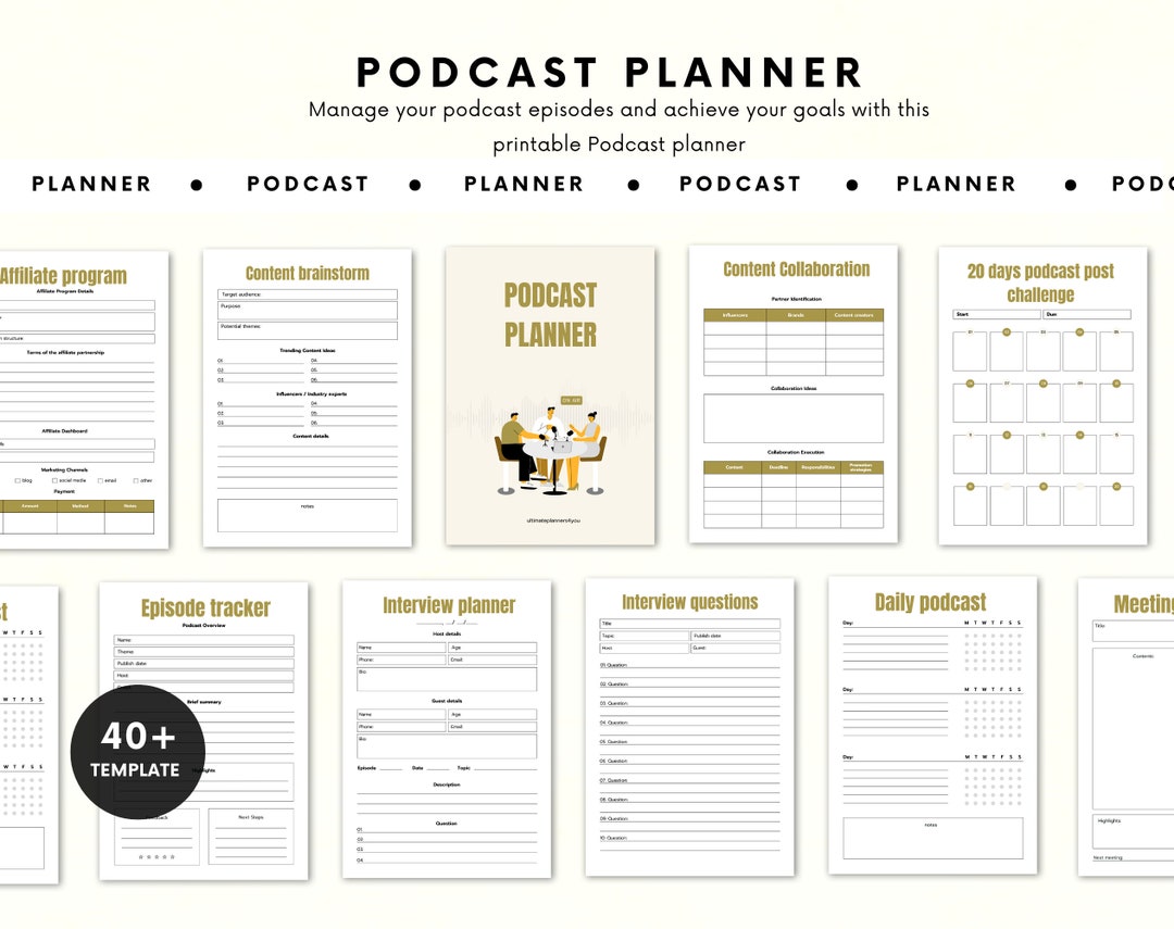 Podcast Planner | Printable Podcast Content Planner | Podcast Episode ...