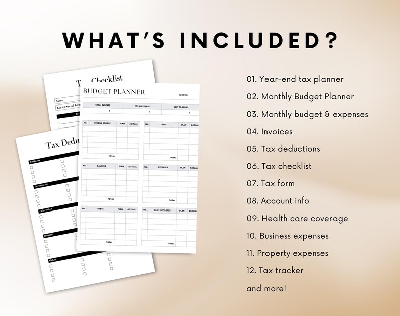 BUNDLE Tax Planner & Budget Planner | Financial Planner | Income and ...