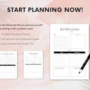 University Planner Printable Student Planner Printable Academic Planner ...