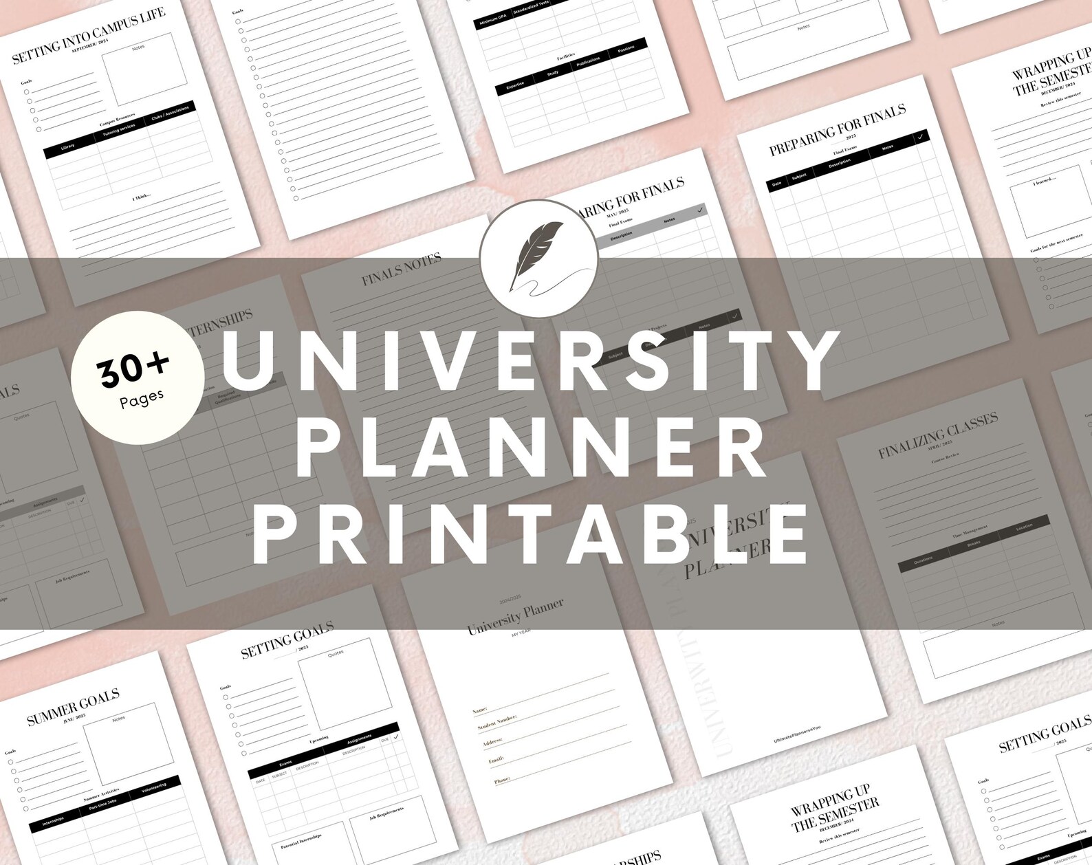 University Planner Printable Student Planner Printable Academic Planner ...
