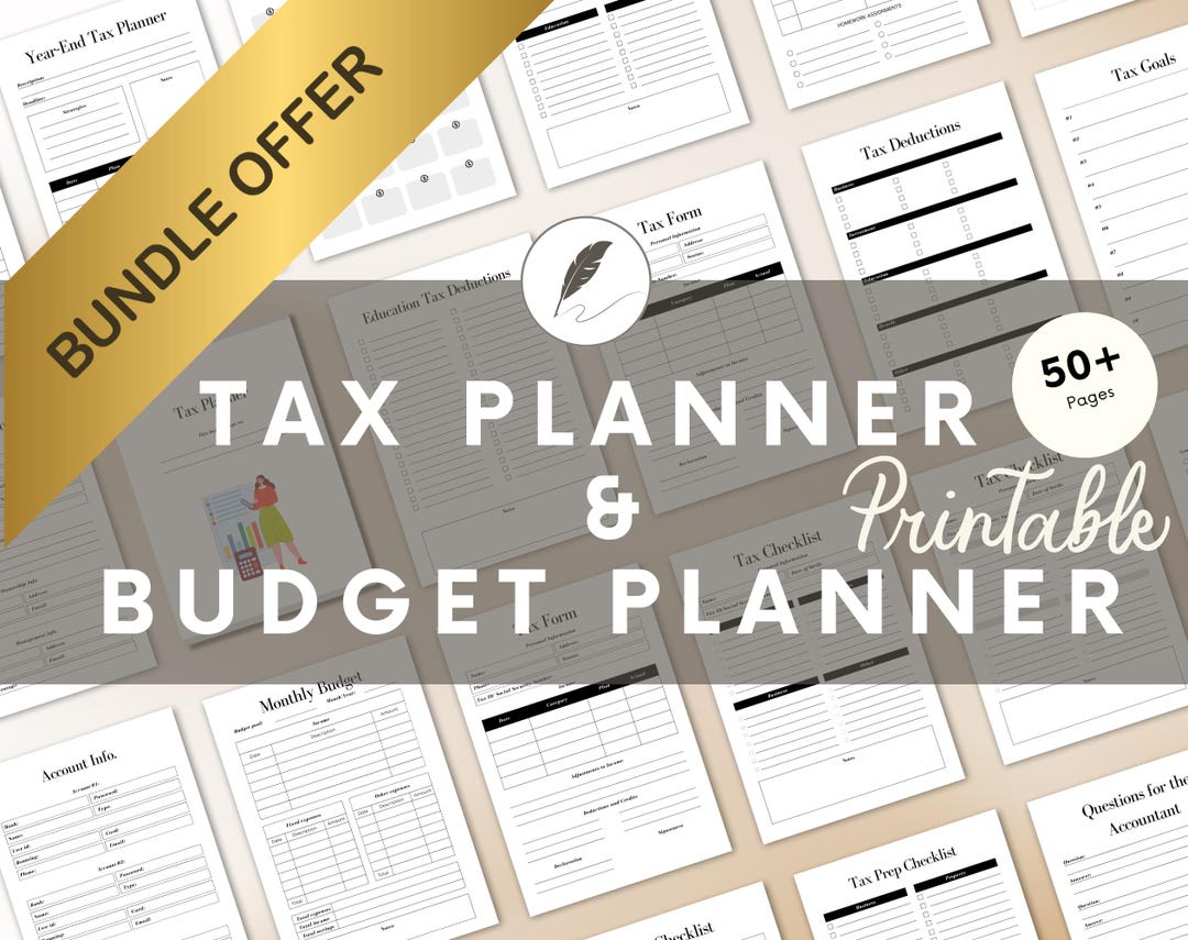 BUNDLE Tax Planner & Budget Planner | Financial Planner | Income and ...