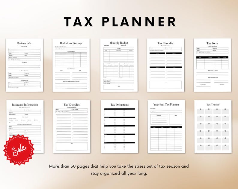 BUNDLE Tax Planner & Budget Planner | Financial Planner | Income and ...