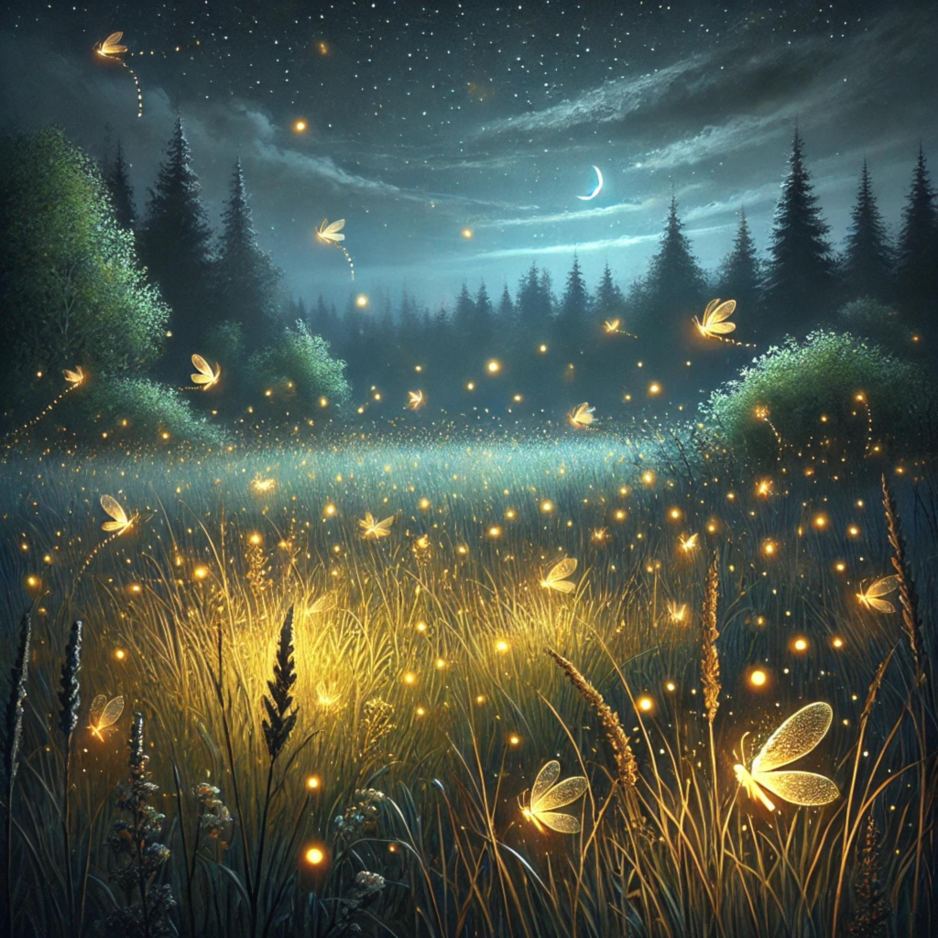 Magical Firefly Night Scenes | Digital Forest & Meadow Artwork Pack ...
