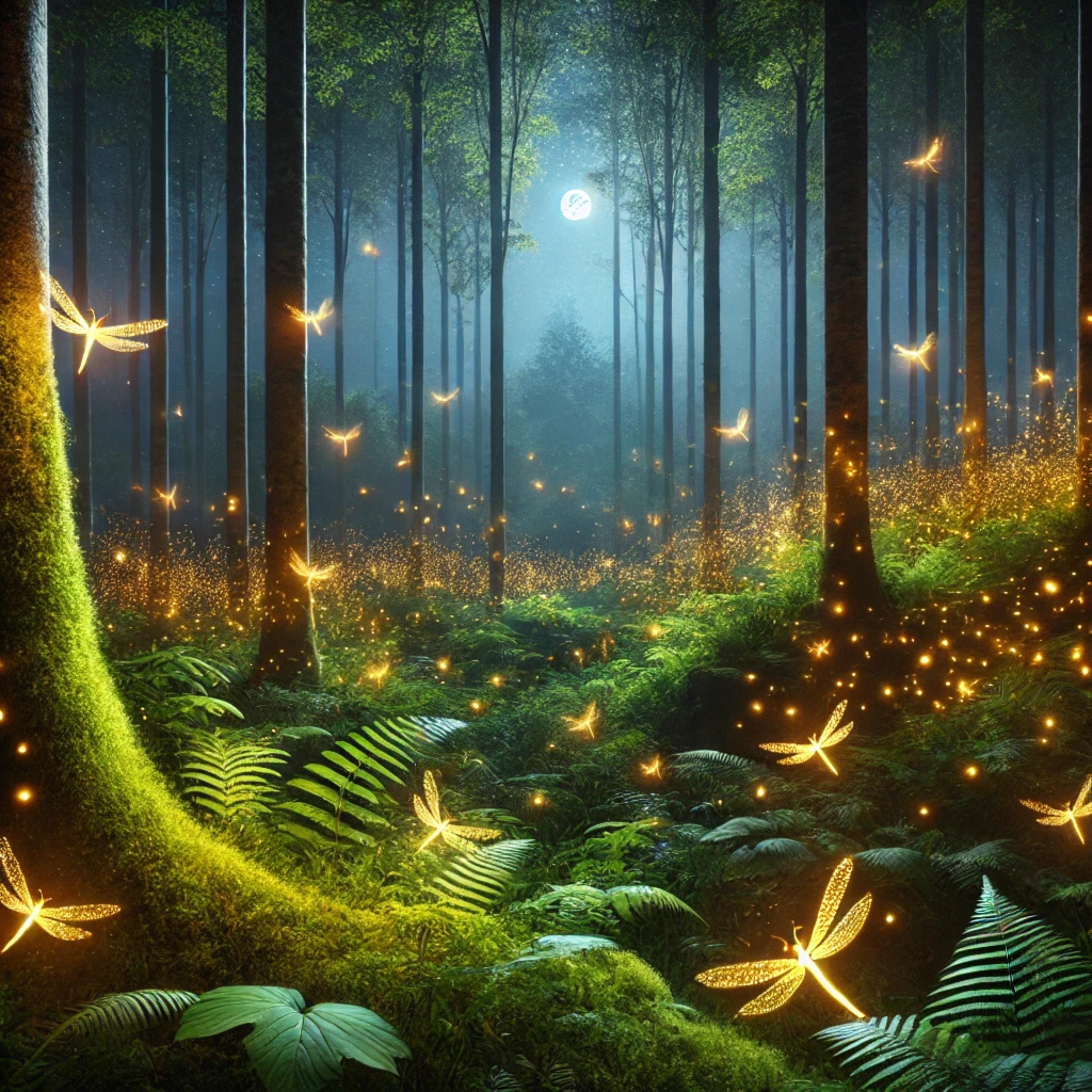 Magical Firefly Night Scenes | Digital Forest & Meadow Artwork Pack ...