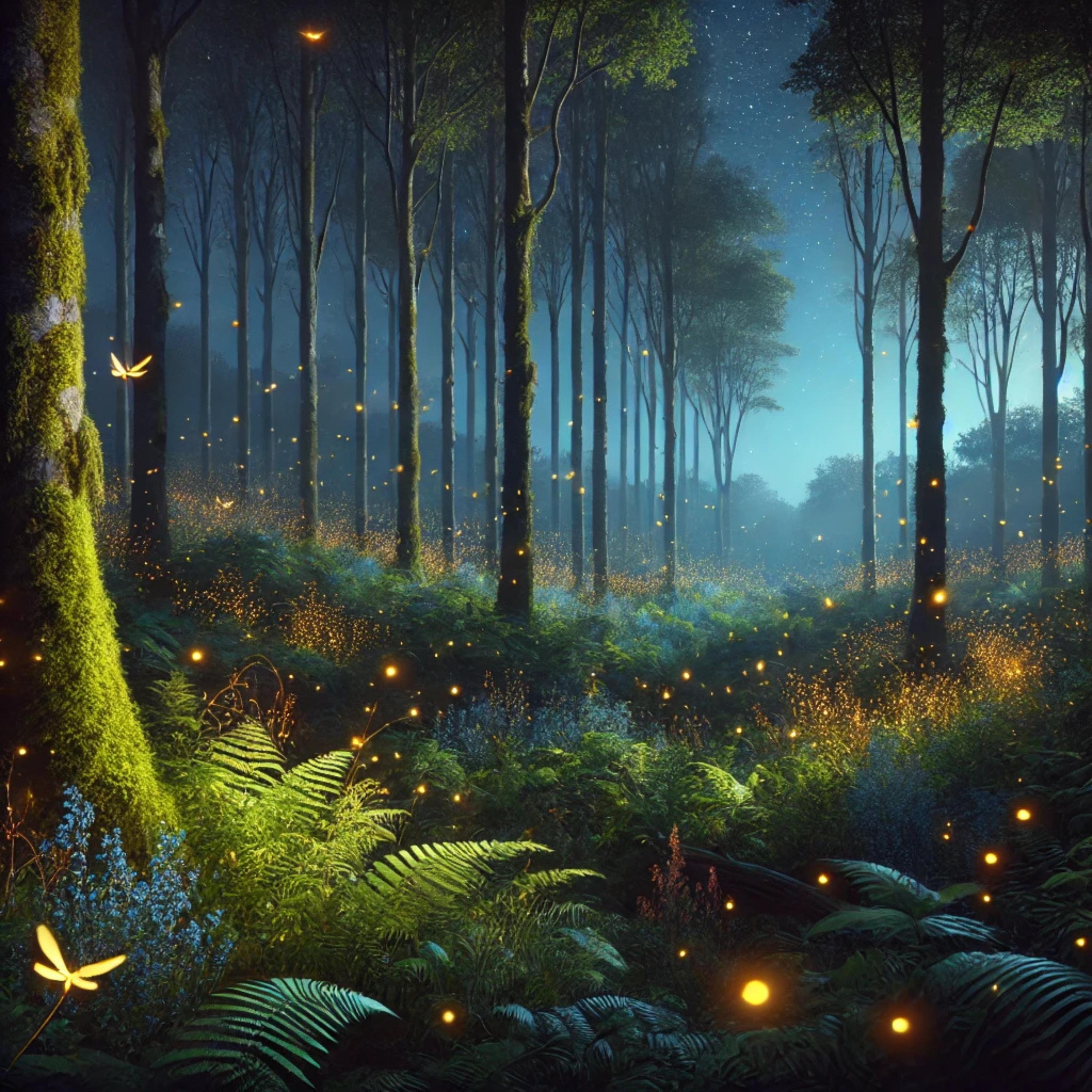 Magical Firefly Night Scenes | Digital Forest & Meadow Artwork Pack ...