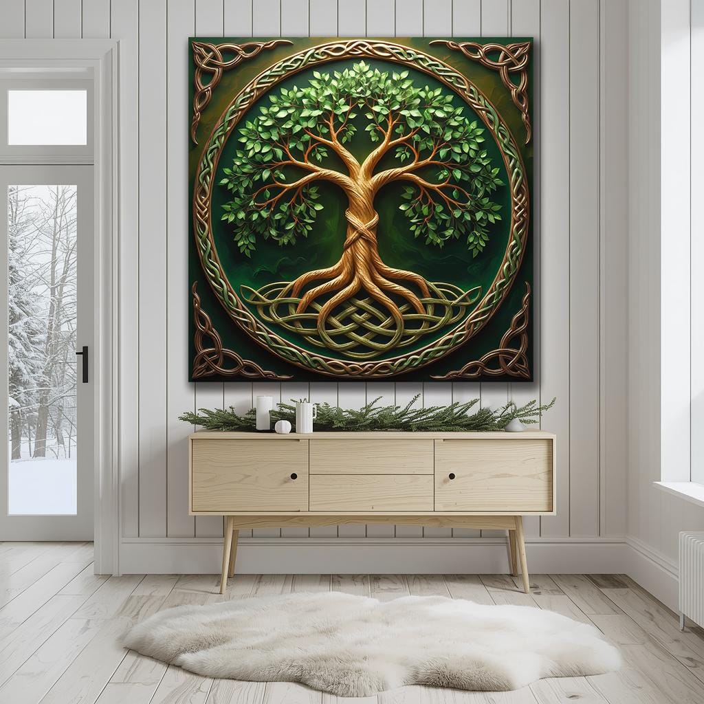 Celtic Tree of Life Wall Art – Yggdrasil Norse Mythology Wall Art ...