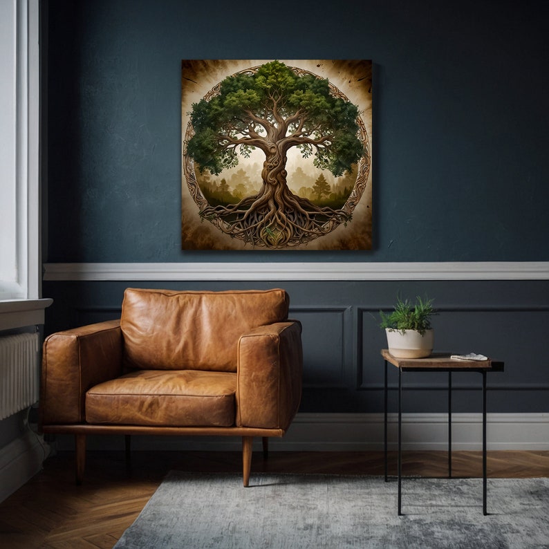 Tree of Life Canvas Art: Celtic Yggdrasil Mandala Wall Decor - Etsy
