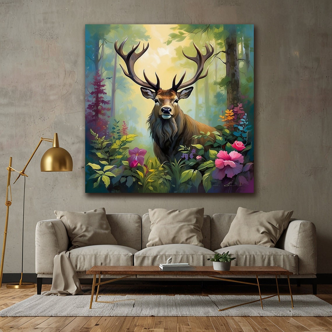 Deer Canvas Wall Art: Majestic Forest Wildlife Home Decor - Etsy