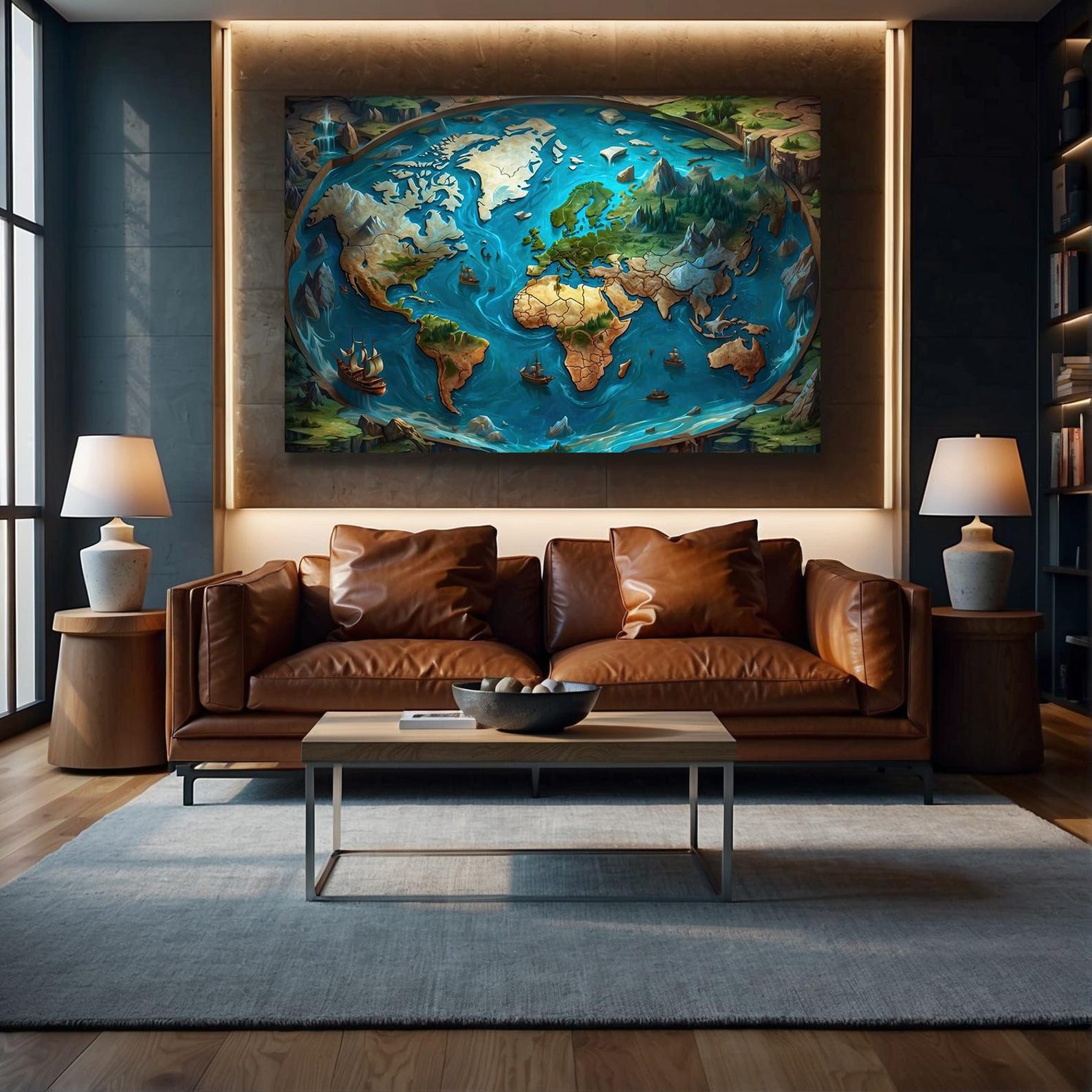 Fantasy World Map Canvas: Nautical Art Print - Etsy