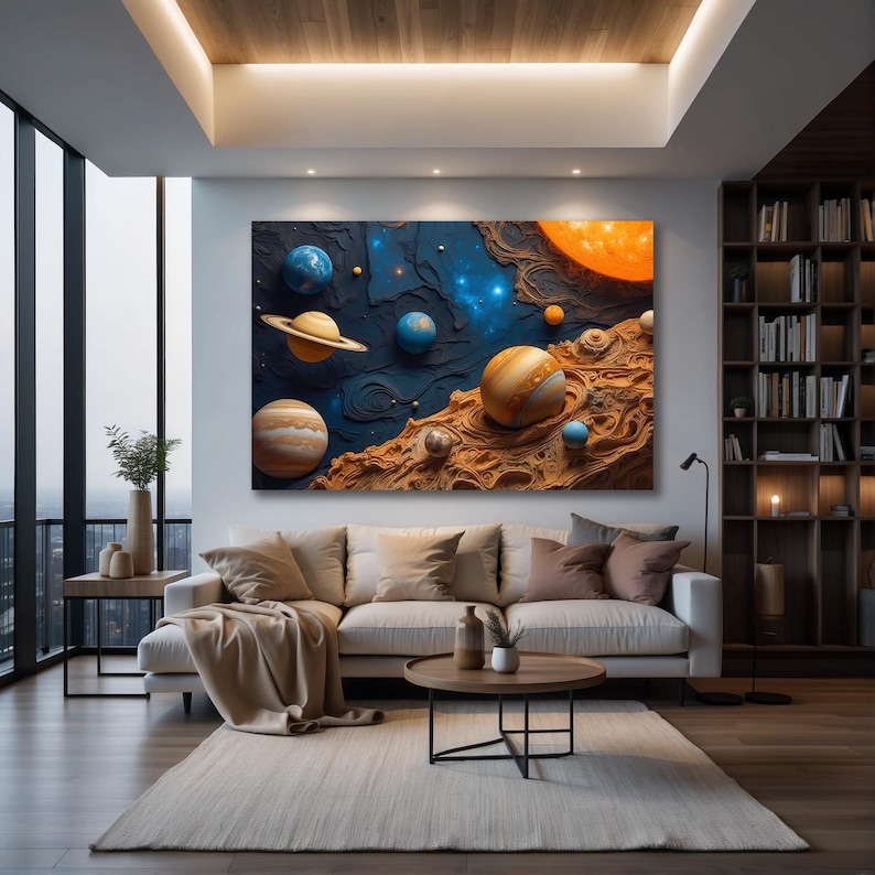 3D Planets Canvas Print: Solar System Space Wall Art - Etsy