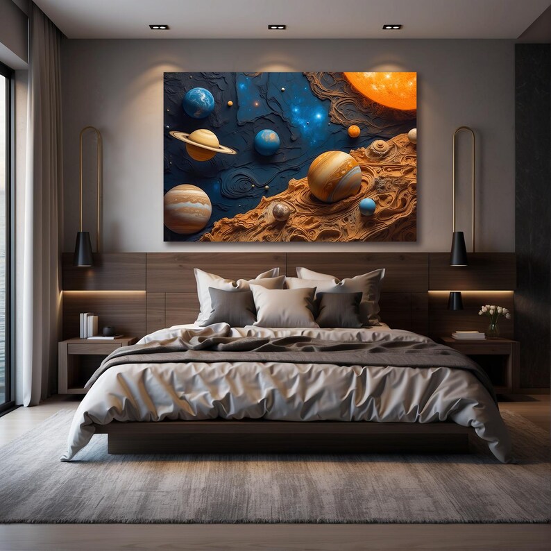 3D Planets Canvas Print: Solar System Space Wall Art - Etsy