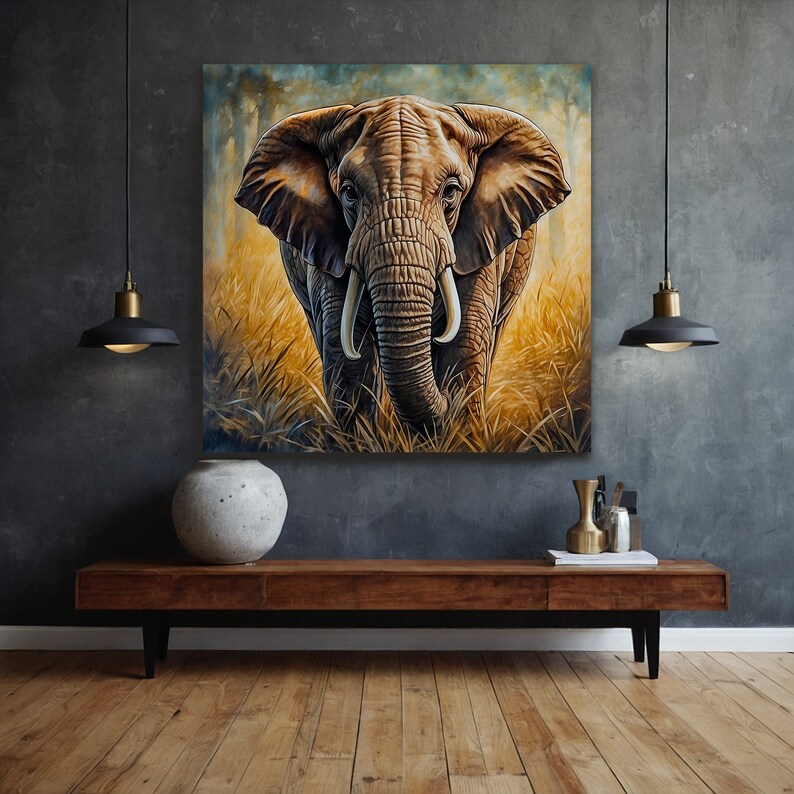Elephant Wall Art, African Elephant Canvas Print, Wildlife Wall Decor ...