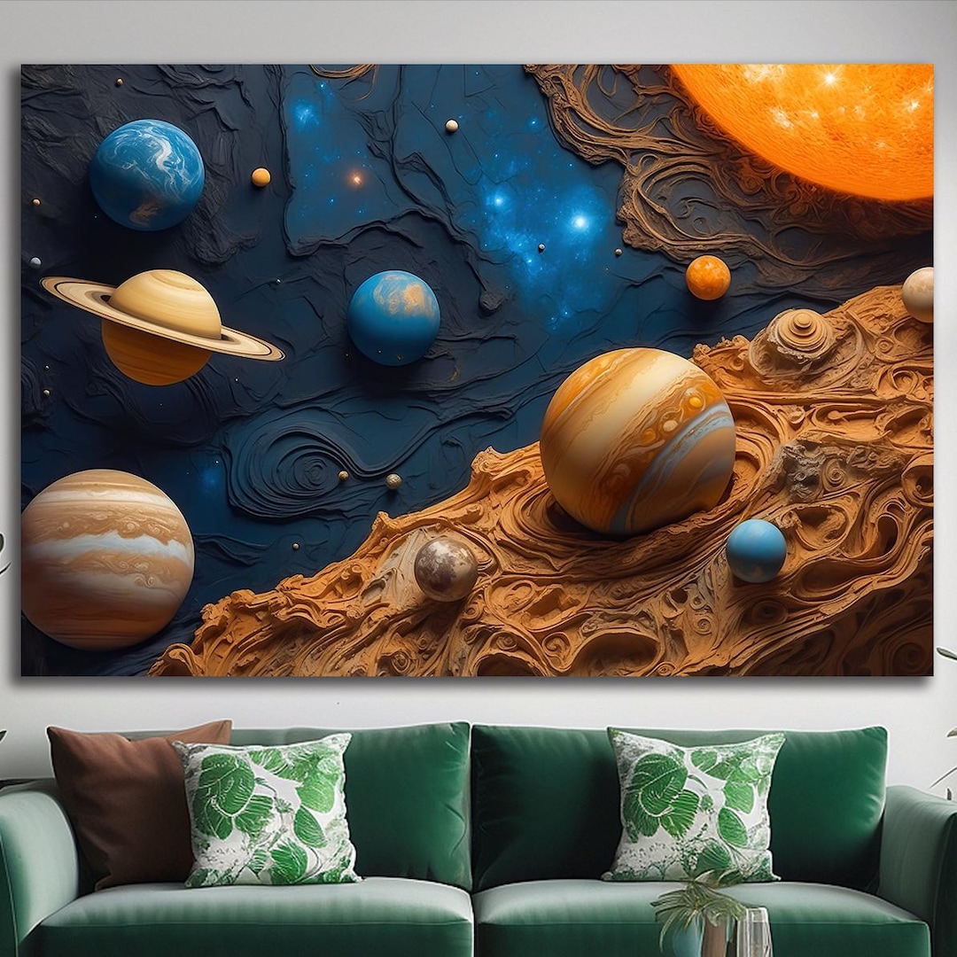 3D Planets Canvas Print: Solar System Space Wall Art - Etsy