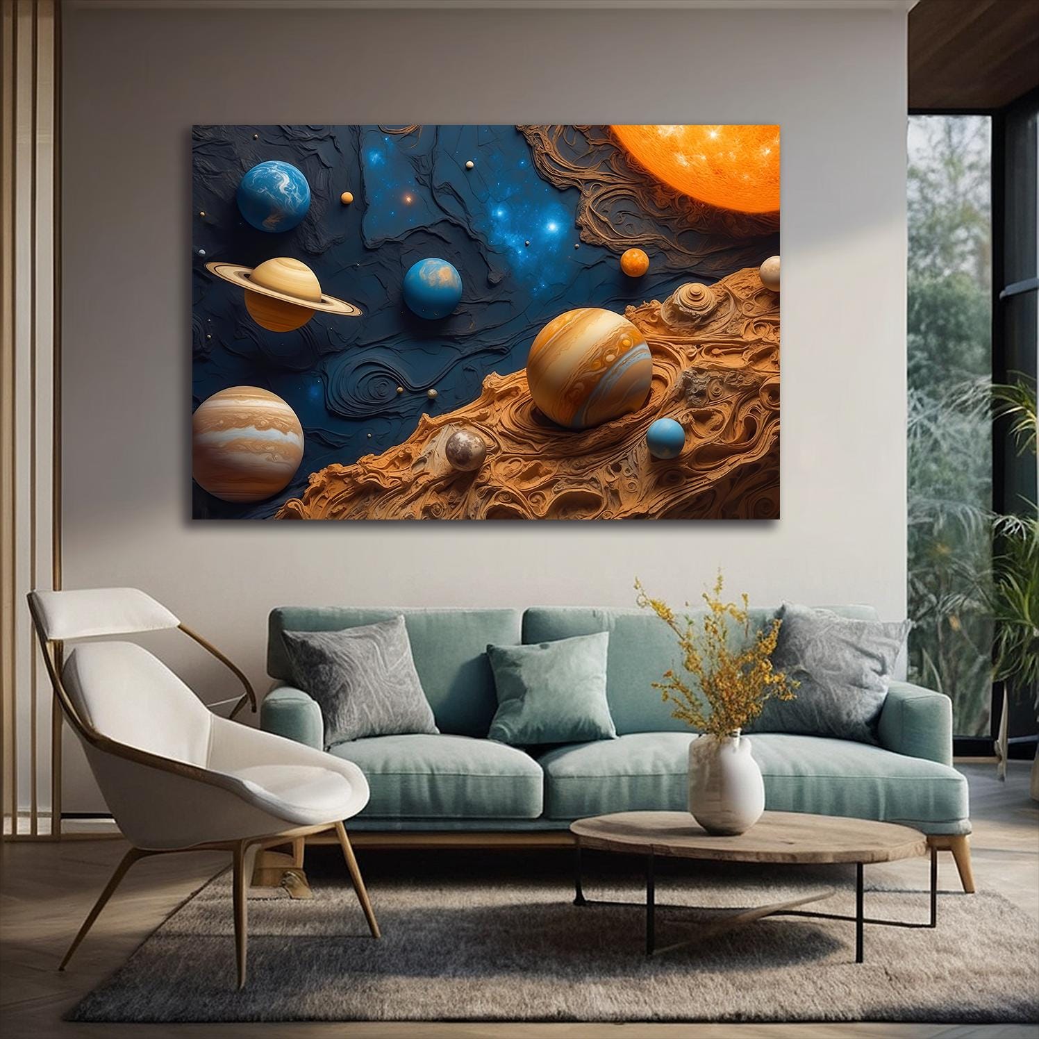3D Planets Canvas Print: Solar System Space Wall Art - Etsy