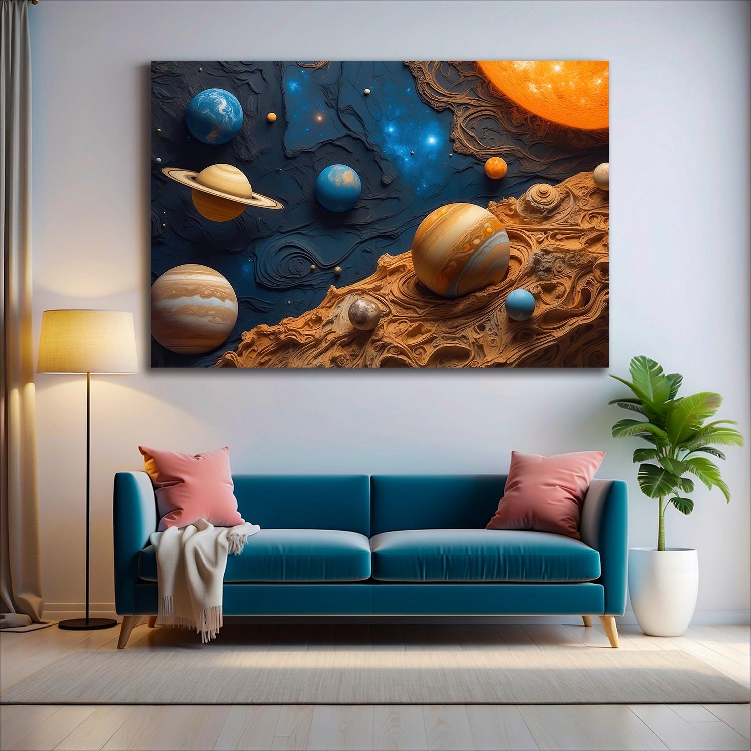 3D Planets Canvas Print: Solar System Space Wall Art - Etsy