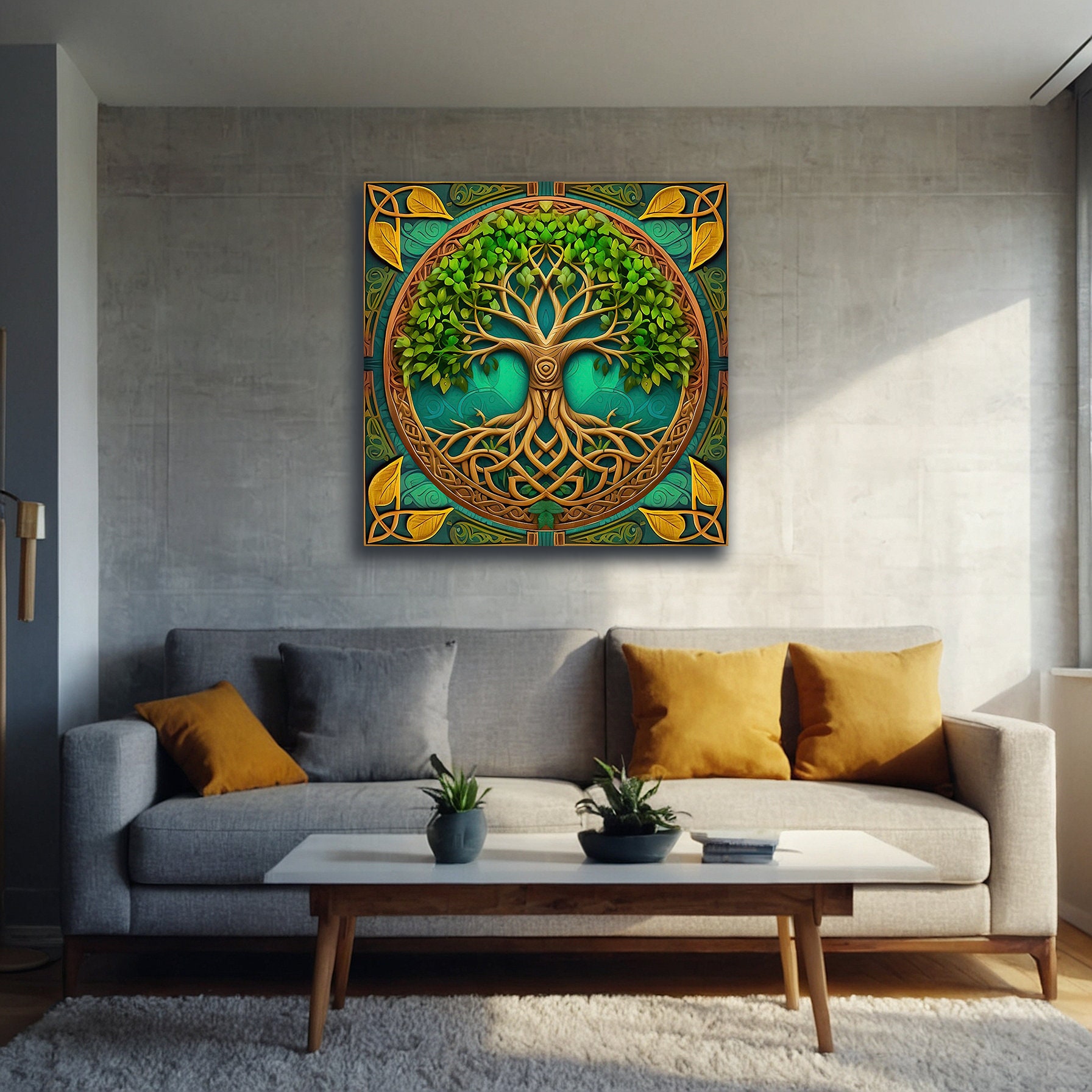 Tree of Life Canvas Wall Art, Yggdrasil Canvas, Mandala Artwork ...