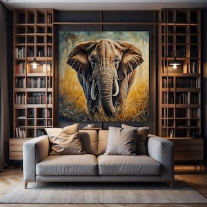 Elephant Wall Art, African Elephant Canvas Print, Wildlife Wall Decor ...