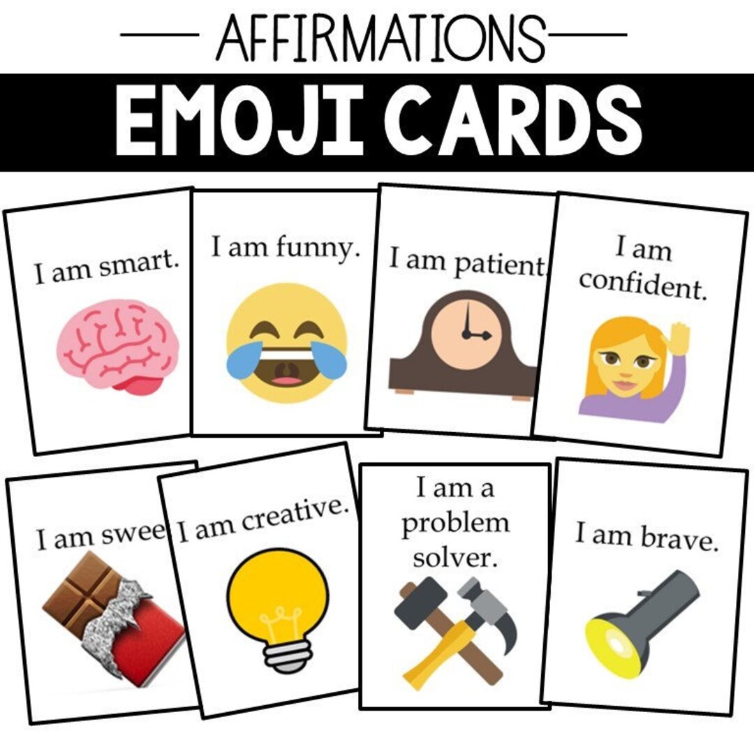 Affirmation Emoji Cards | Affirmations for Kids | Classroom ...