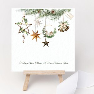 Pack of 6 Six Rustic Irish Language Christmas Cards Carta Nollaig Irish ...