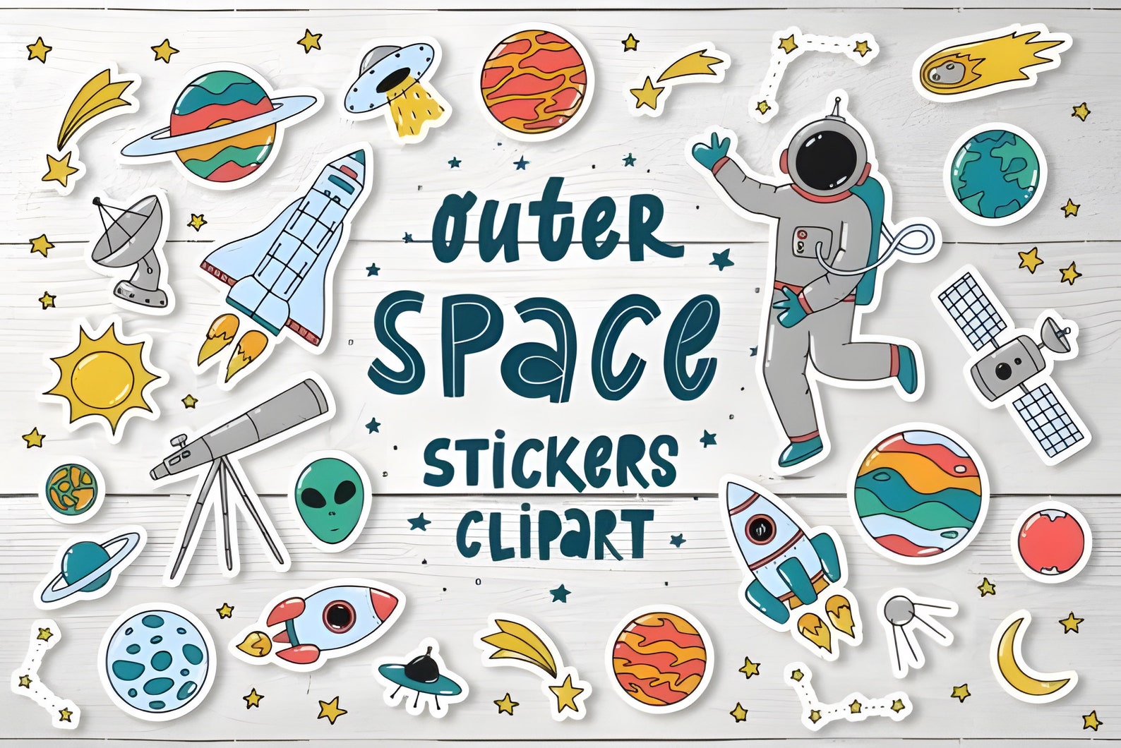 Space SVG Bundle Space Doodles Kawaii SVG Space Doodles SVG Design ...