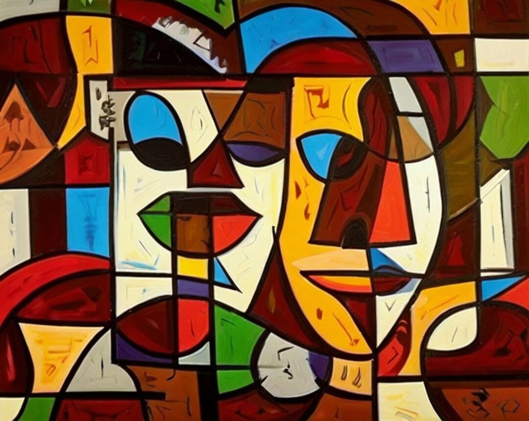 Cubism Canvas Oil Painting Wall Decor, Abstract Artwork, Fine Art Print ...