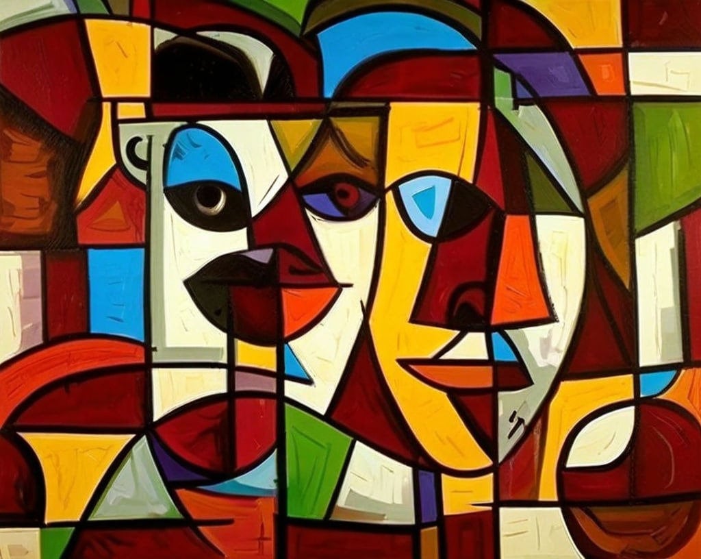Cubism Canvas Oil Painting Wall Decor, Abstract Artwork, Fine Art Print ...