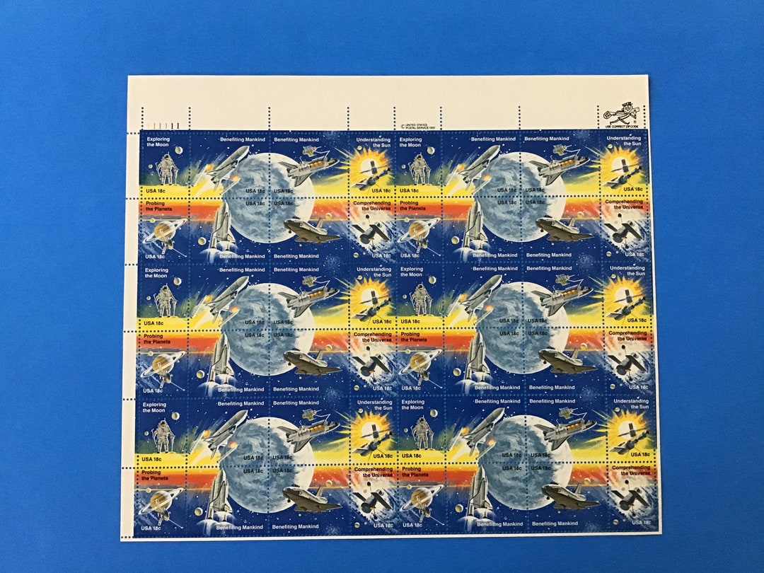 1981 Space Achievements ,full Sheet - Etsy