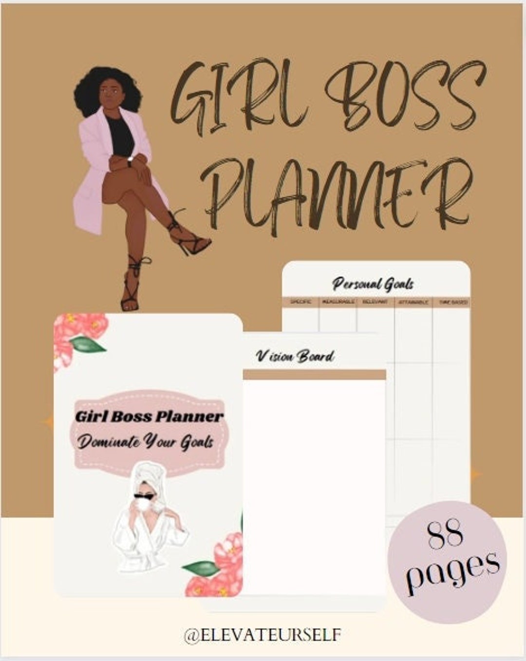 Girl Boss Planner Productivity Planner Boss Lady That Girl Planner ...