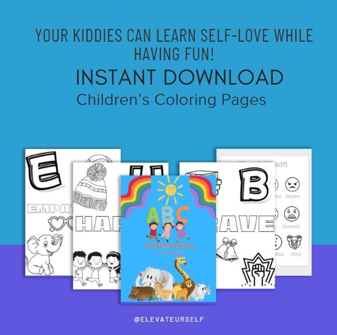 Positive Affirmation Coloring Pages for Kids Encouraging Children ...
