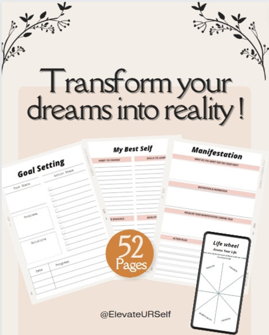 Interactive Digital Vision Board Planner Create Your Dream Life With ...