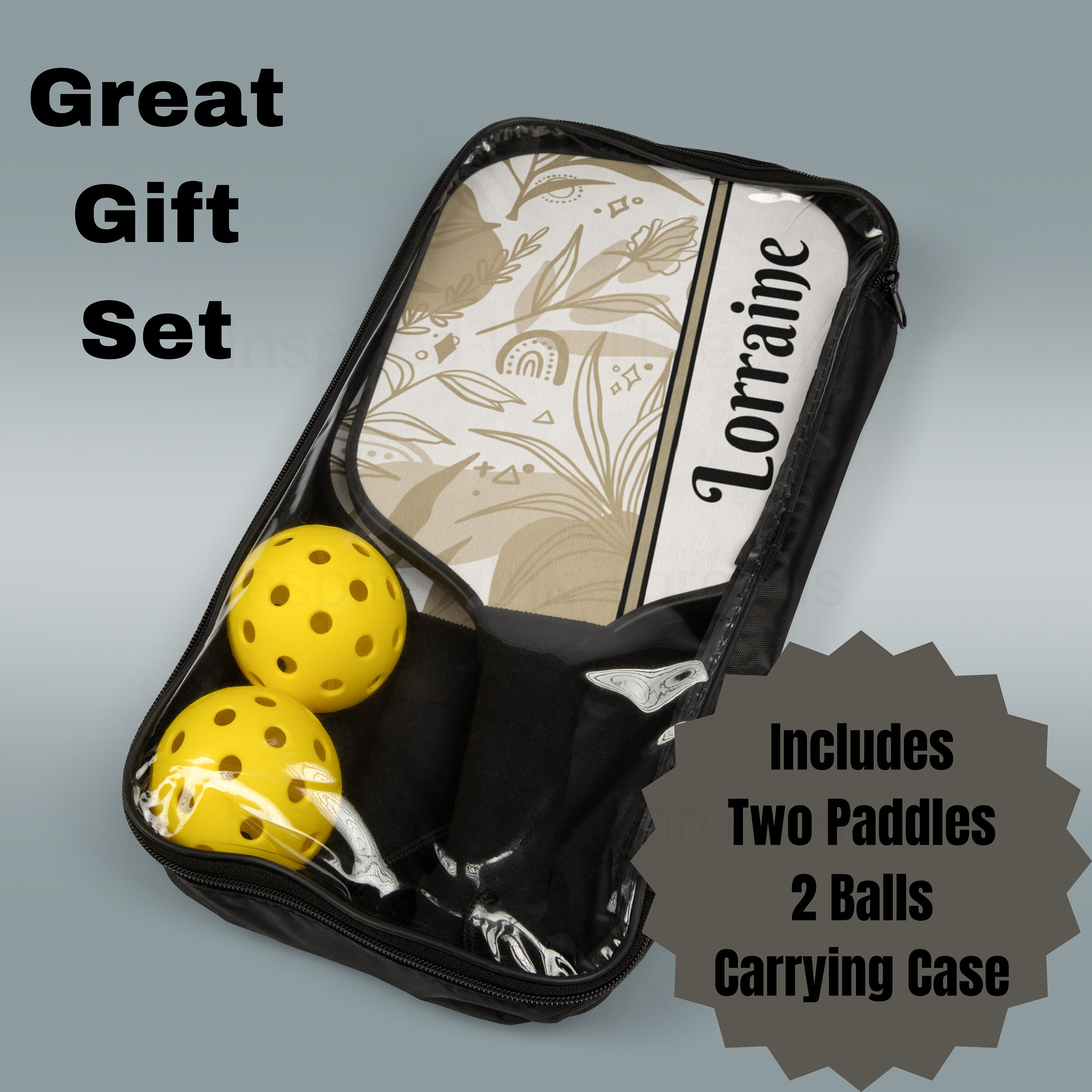 Personalized Name Pickleball Paddle Set, Customized Pickleball Kit ...