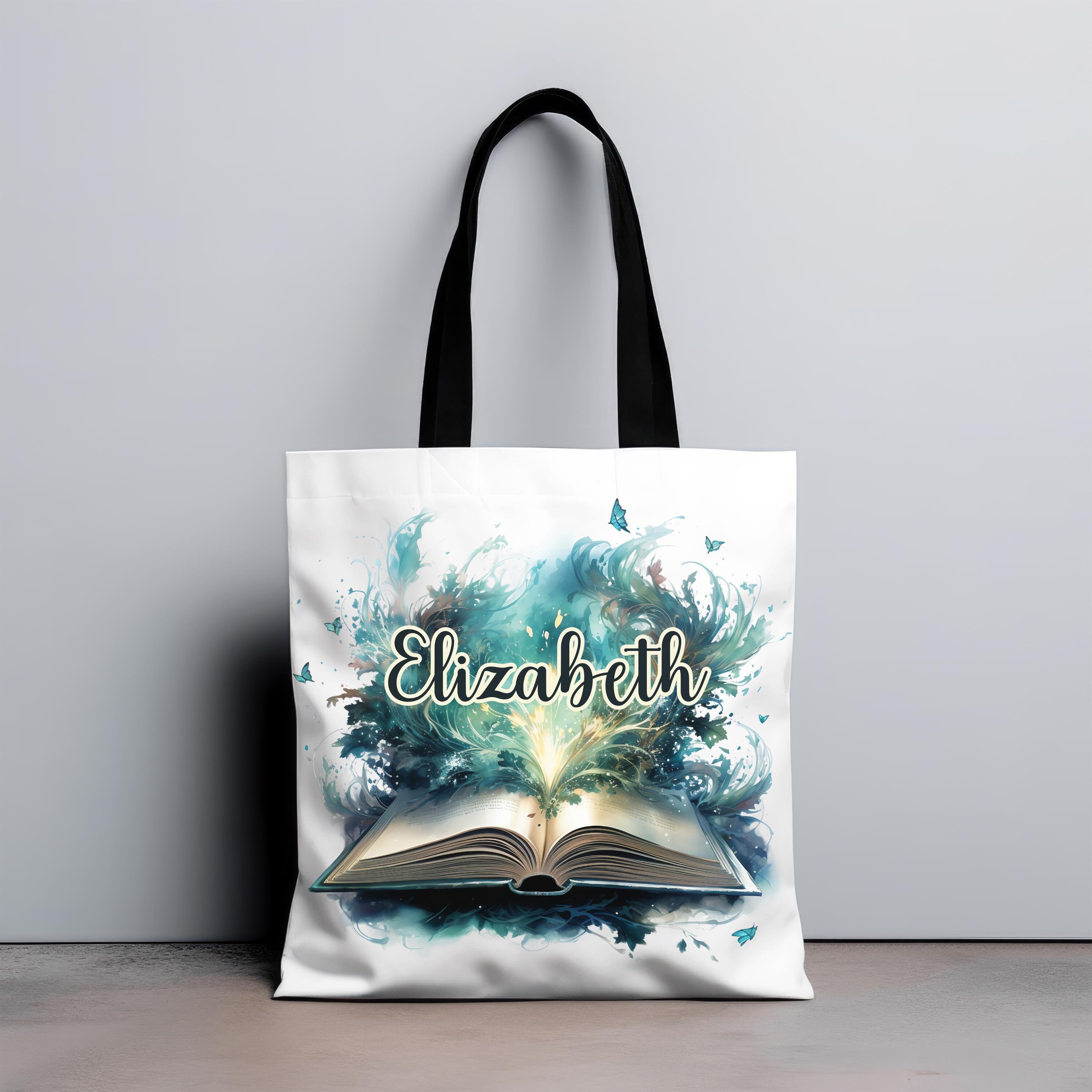 Personalized Book Lovers Tote Bag, Literary Book Bag, Custom Library ...