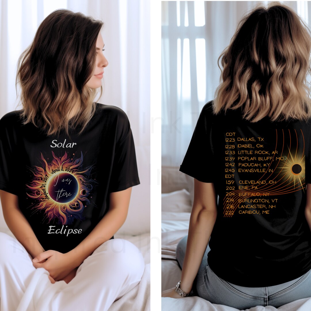 Total Solar Eclipse T-shirt, Solar Eclipse Tee, April 8th Total Eclipse ...