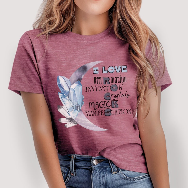 I Love Rocks Shirt, Crystal Healing Shirt, Affirmation Intention ...