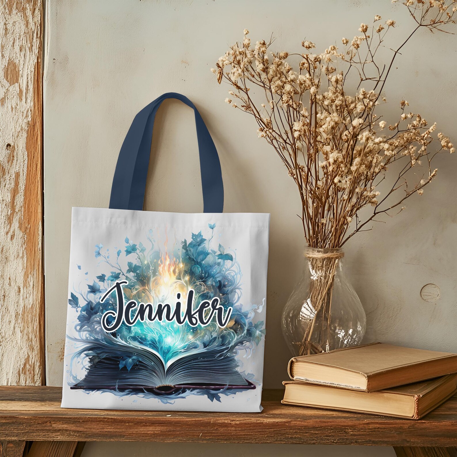 Personalized Book Lovers Tote Bag, Literary Book Bag, Custom Library ...