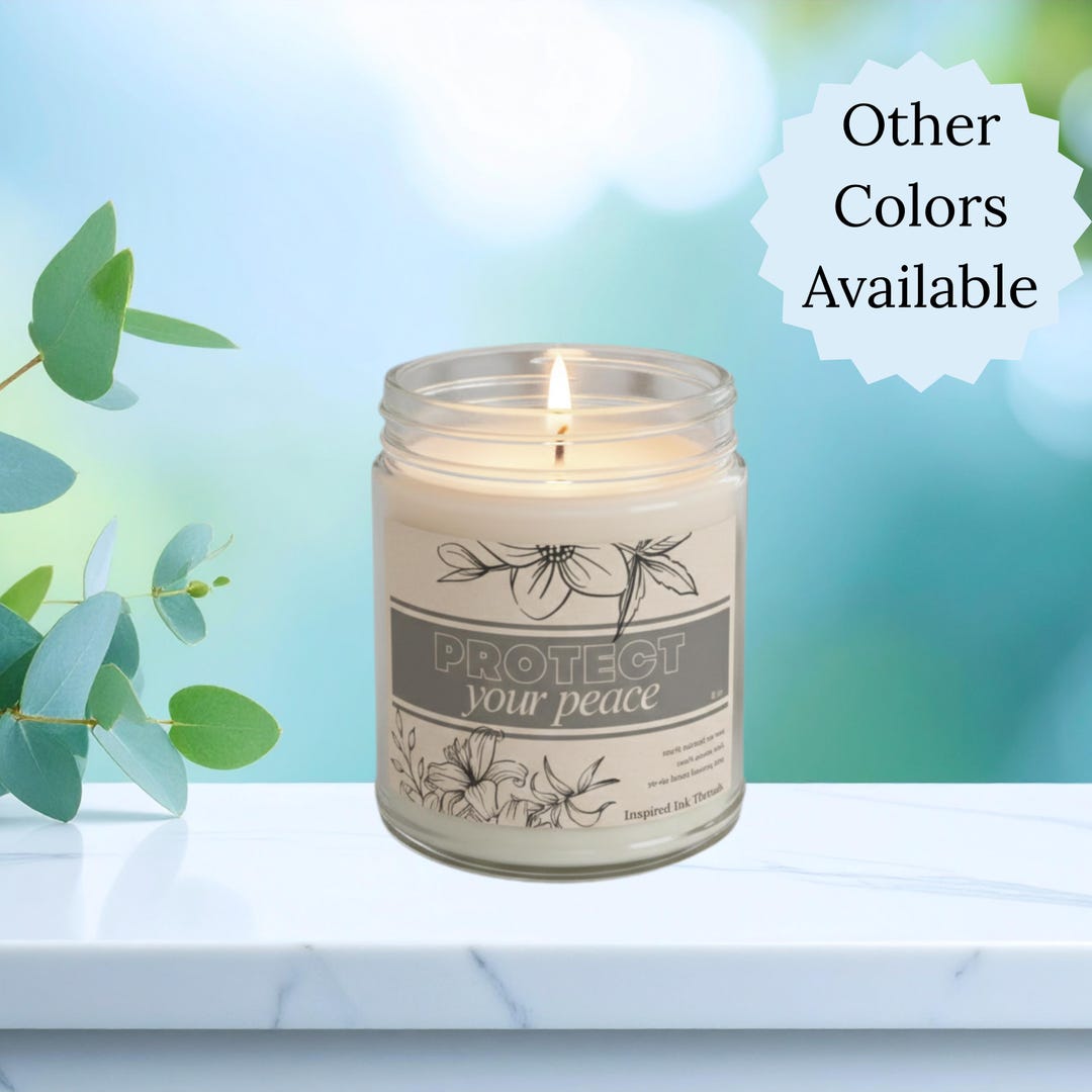 Protect Your Peace Minimalist Home Decor Soy Candle Aromatherapy ...
