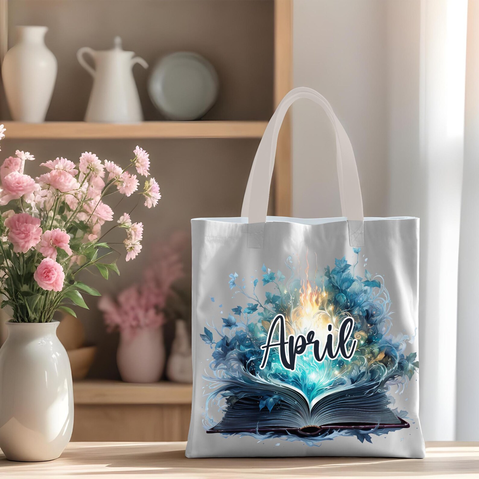 Personalized Book Lovers Tote Bag, Literary Book Bag, Custom Library ...