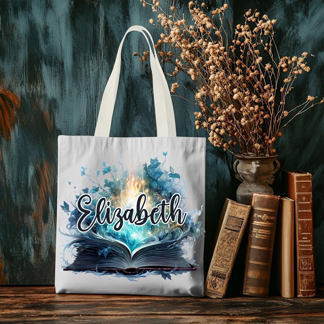 Personalized Book Lovers Tote Bag, Literary Book Bag, Custom Library ...
