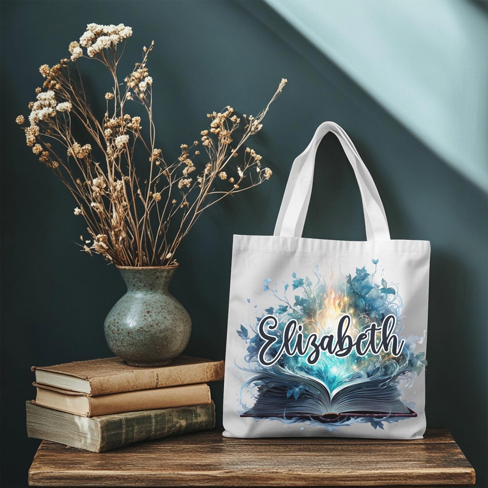 Personalized Book Lovers Tote Bag, Literary Book Bag, Custom Library ...